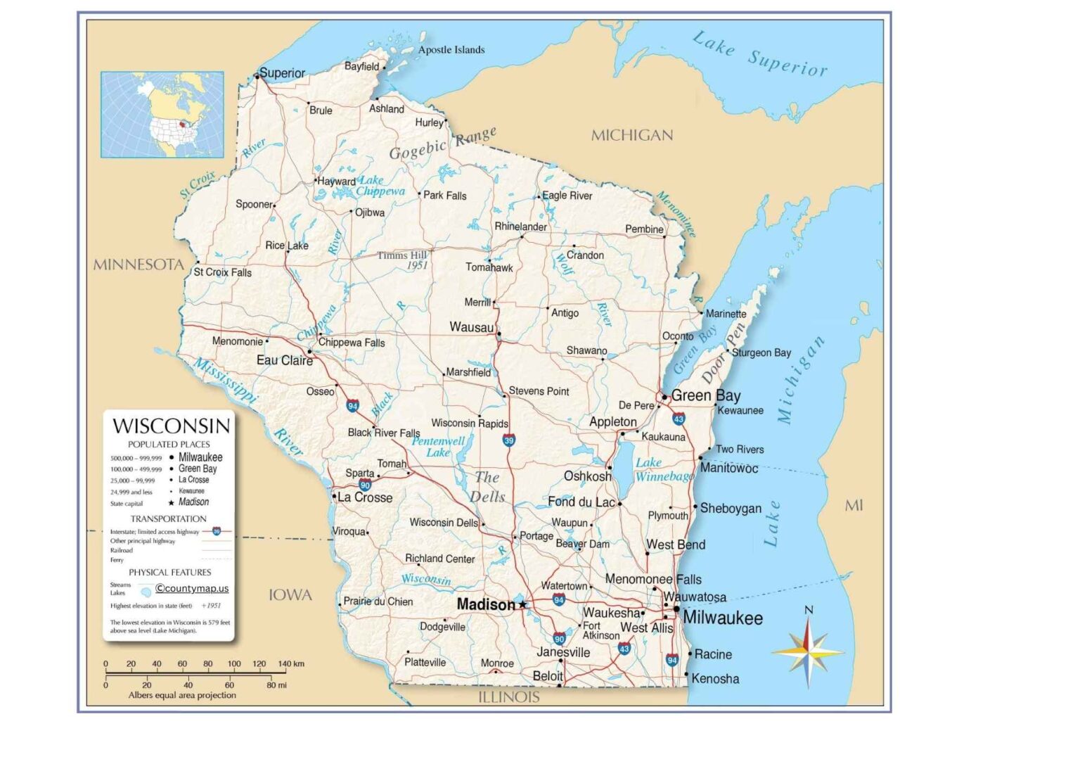 Wisconsin County Map | WI Counties with Cities